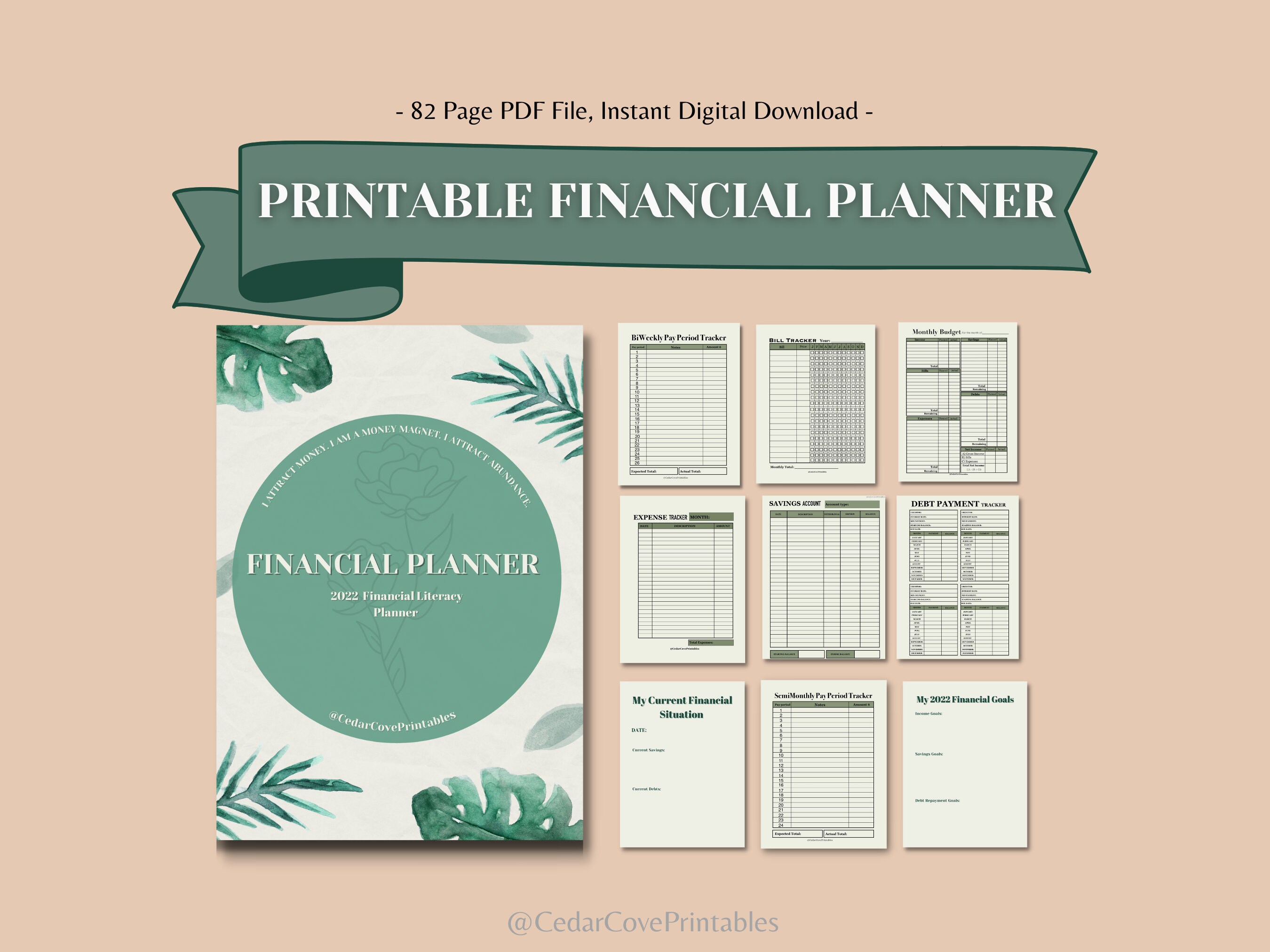Ultimate Financial Planner Printable, Digital Download PDF File for ...