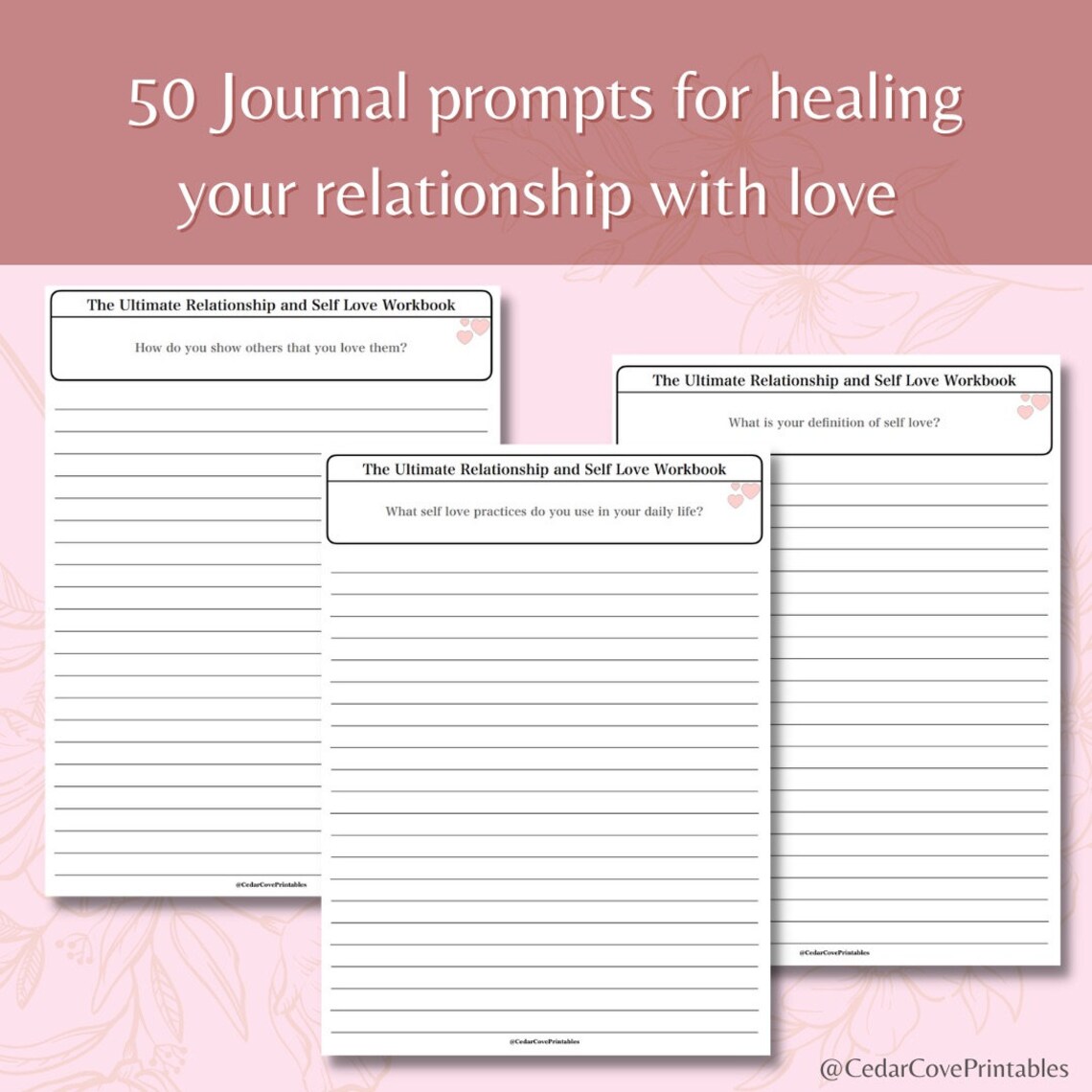 The Ultimate Relationship and Self Love Workbook 50 Prompts - Etsy