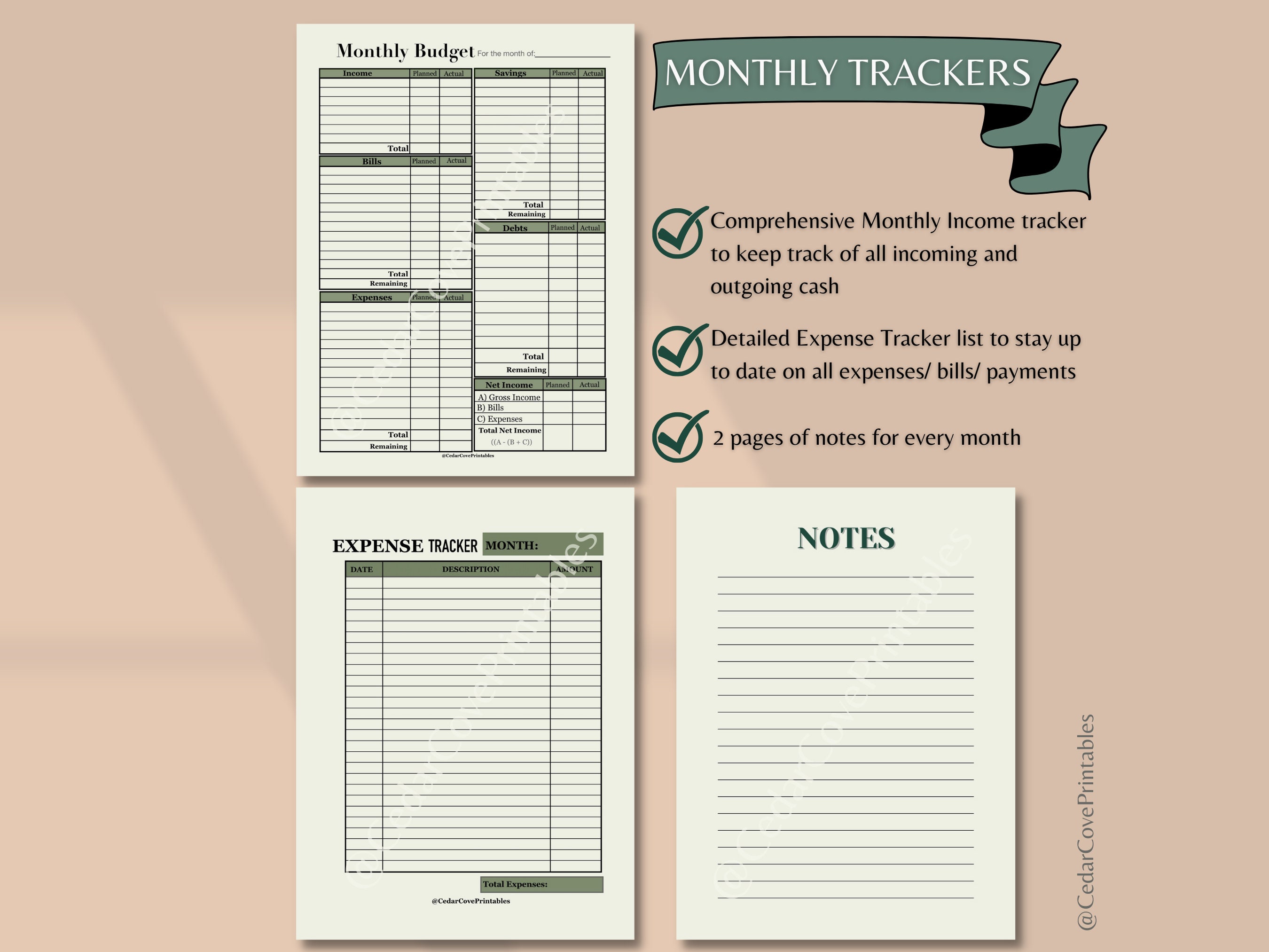 Ultimate Financial Planner Printable, Digital Download PDF File for ...
