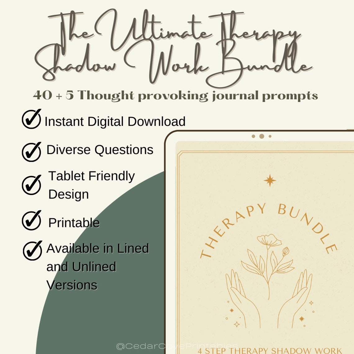 The Ultimate Therapy, Shadow Work Bundle, 45 Journal Prompts With 4 ...