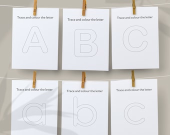 52 Printable Alphabet Worksheets Trace and Handwriting Practice Upper ...