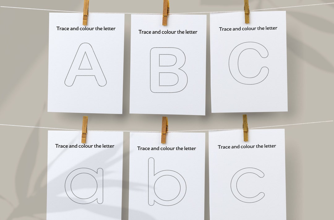 52 Printable Sheets | Trace and Colour Letters of Alphabet | Upper and ...
