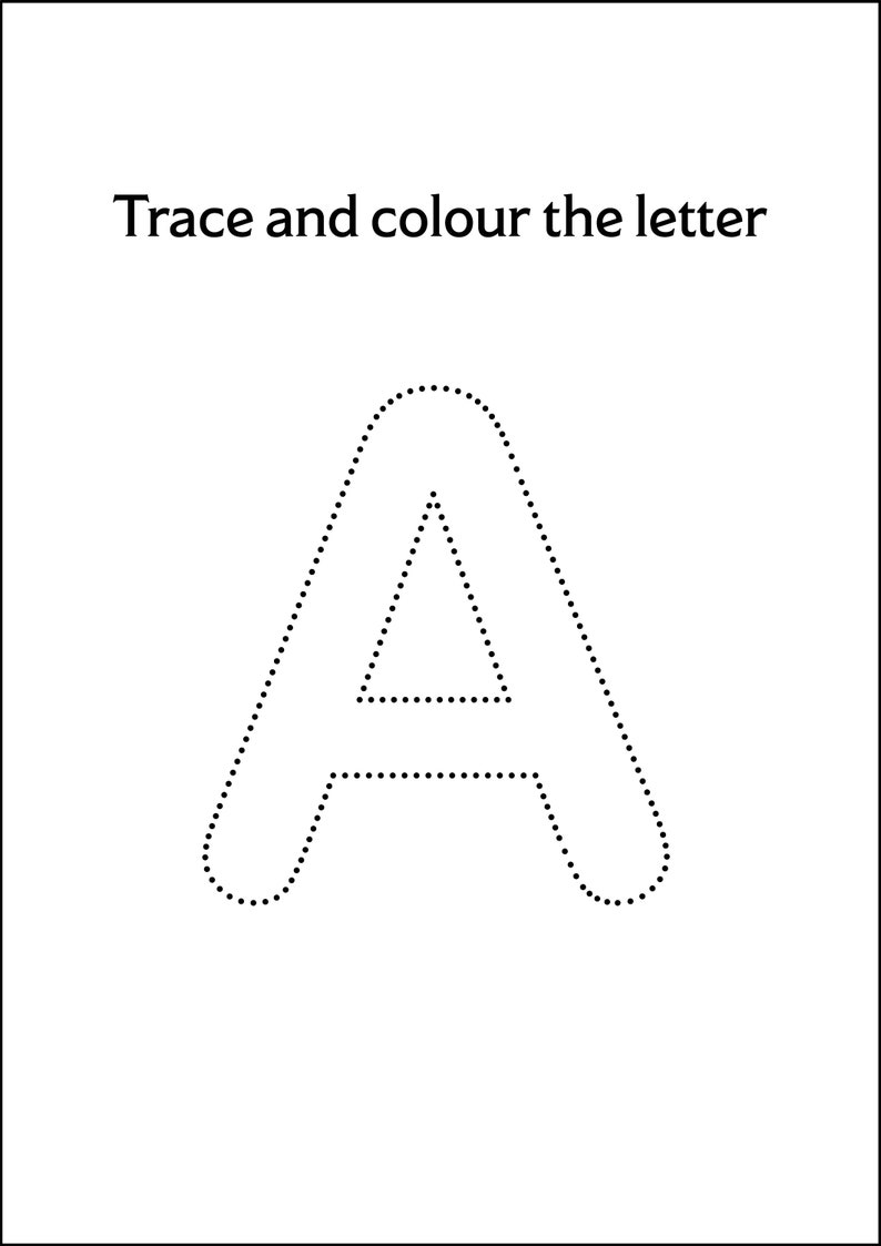 52 Printable Sheets | Trace and Colour Letters of Alphabet | Upper and ...