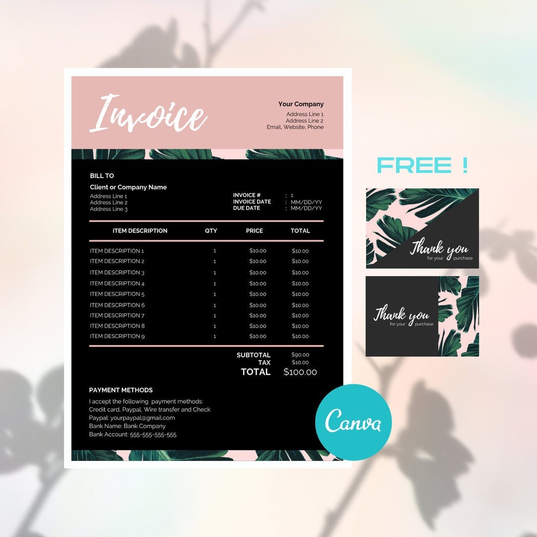 Invoice Template Canva Invoice Printable Invoice Template Canva ...