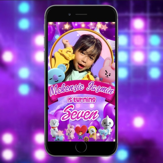 BT21 Theme Birthday Video Invitation Bts Butter BTS Birthday - Etsy Canada