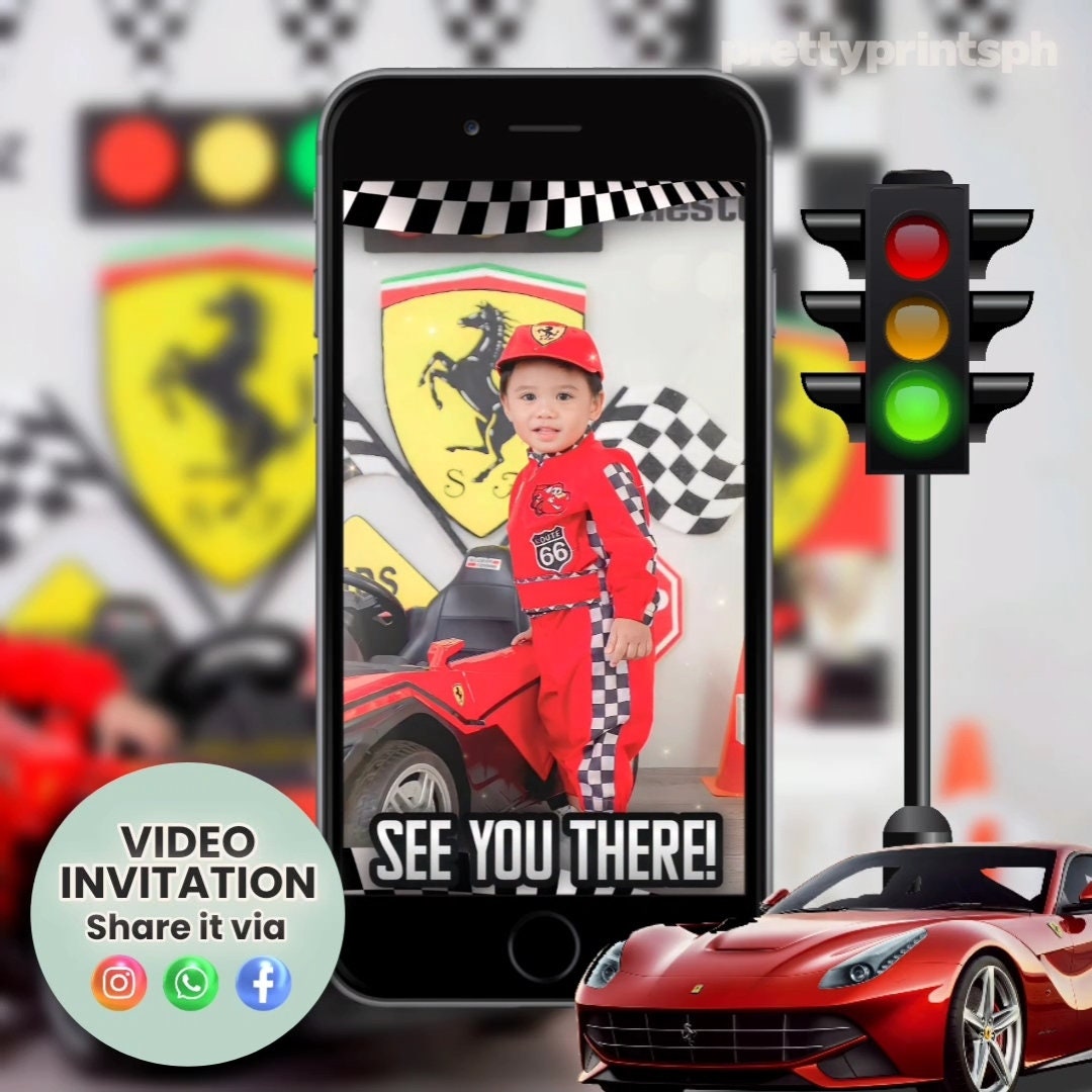 Race Car Invitation, Ferrari Invitation, Cars Invitation, Ferrari Race ...