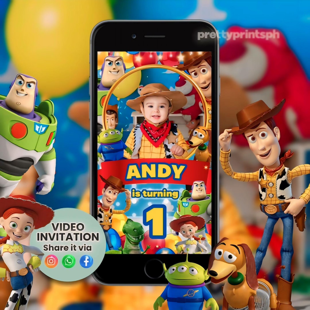 Invitación en video de Toy Story, invitación para fiesta de cumpleaños ...