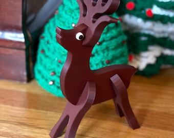 Sitting Rudolph the Red Nosed Reindeer Wooden Christmas Decoration - Etsy