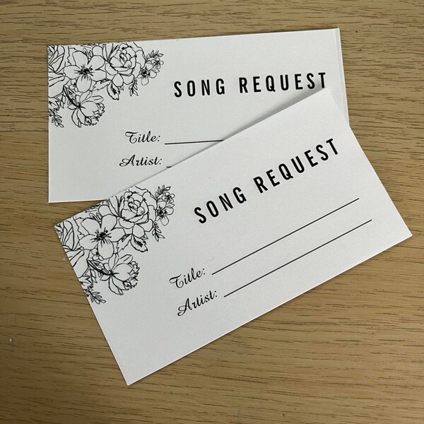 Song Request Cards - Etsy