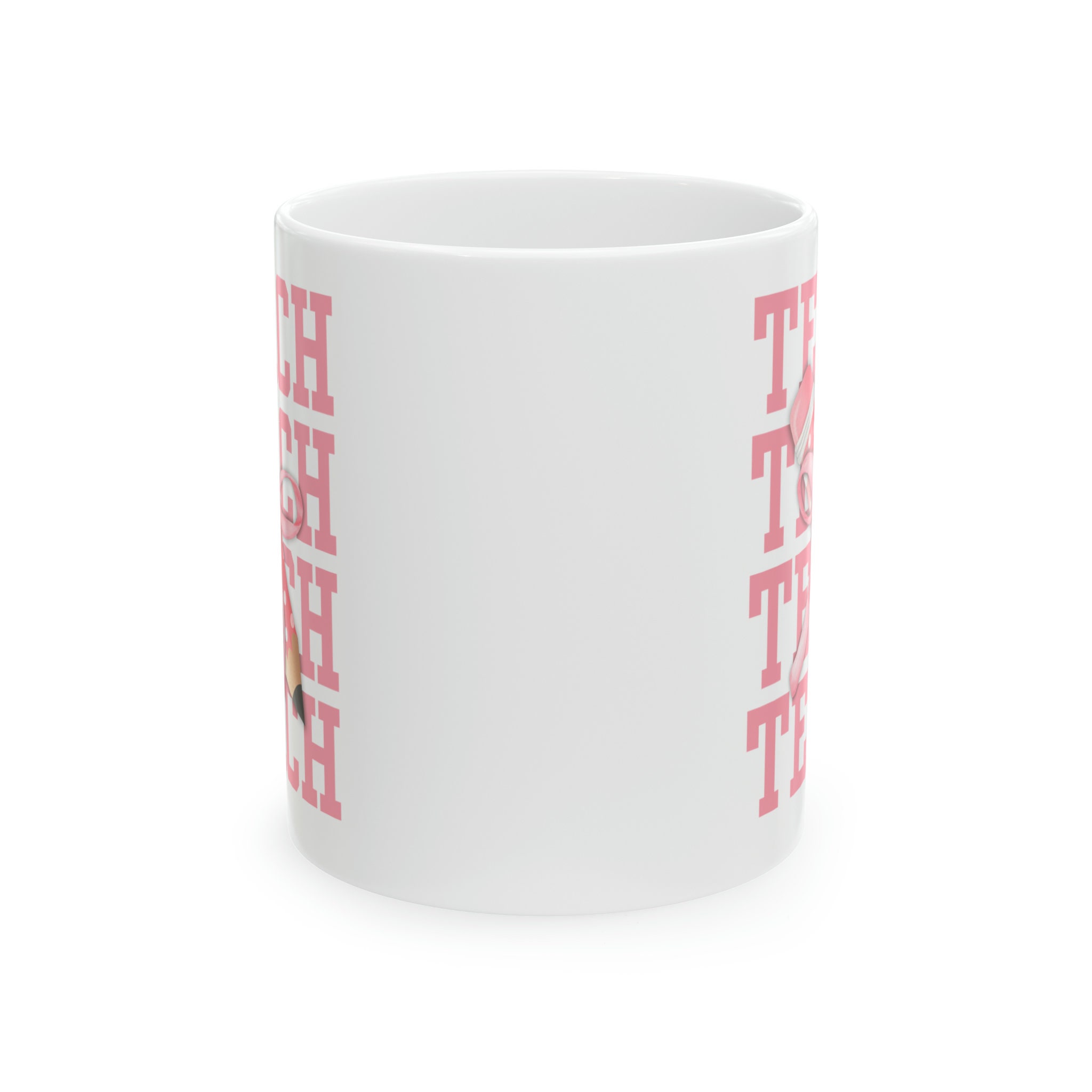 Teacher Coquette Mug, Pink Bow Mug, Pink Pencil Mug, Coquette Teach Mug ...