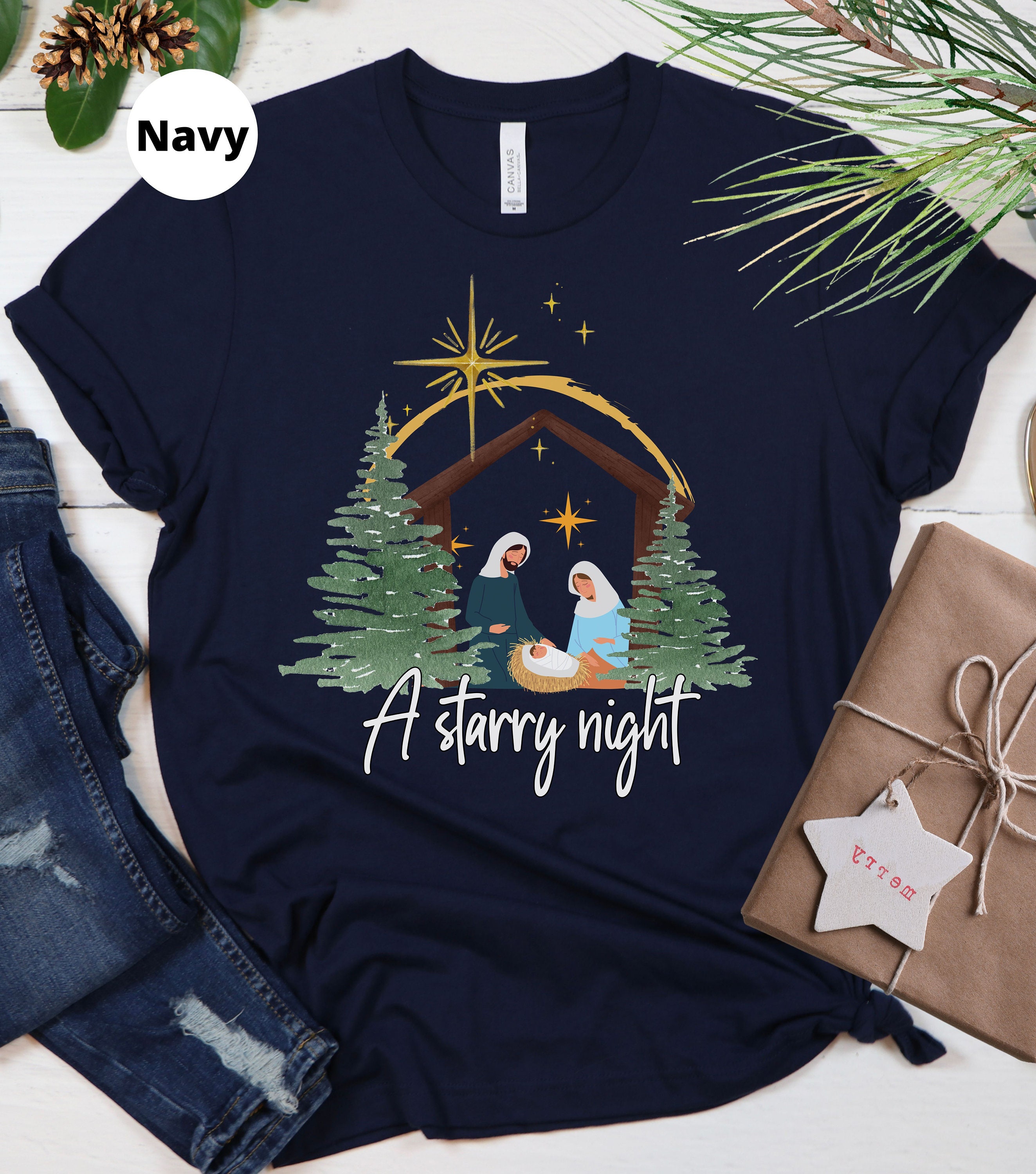 Nativity Starry Night Baby Jesus Bethlehem Star Jesus Was - Etsy