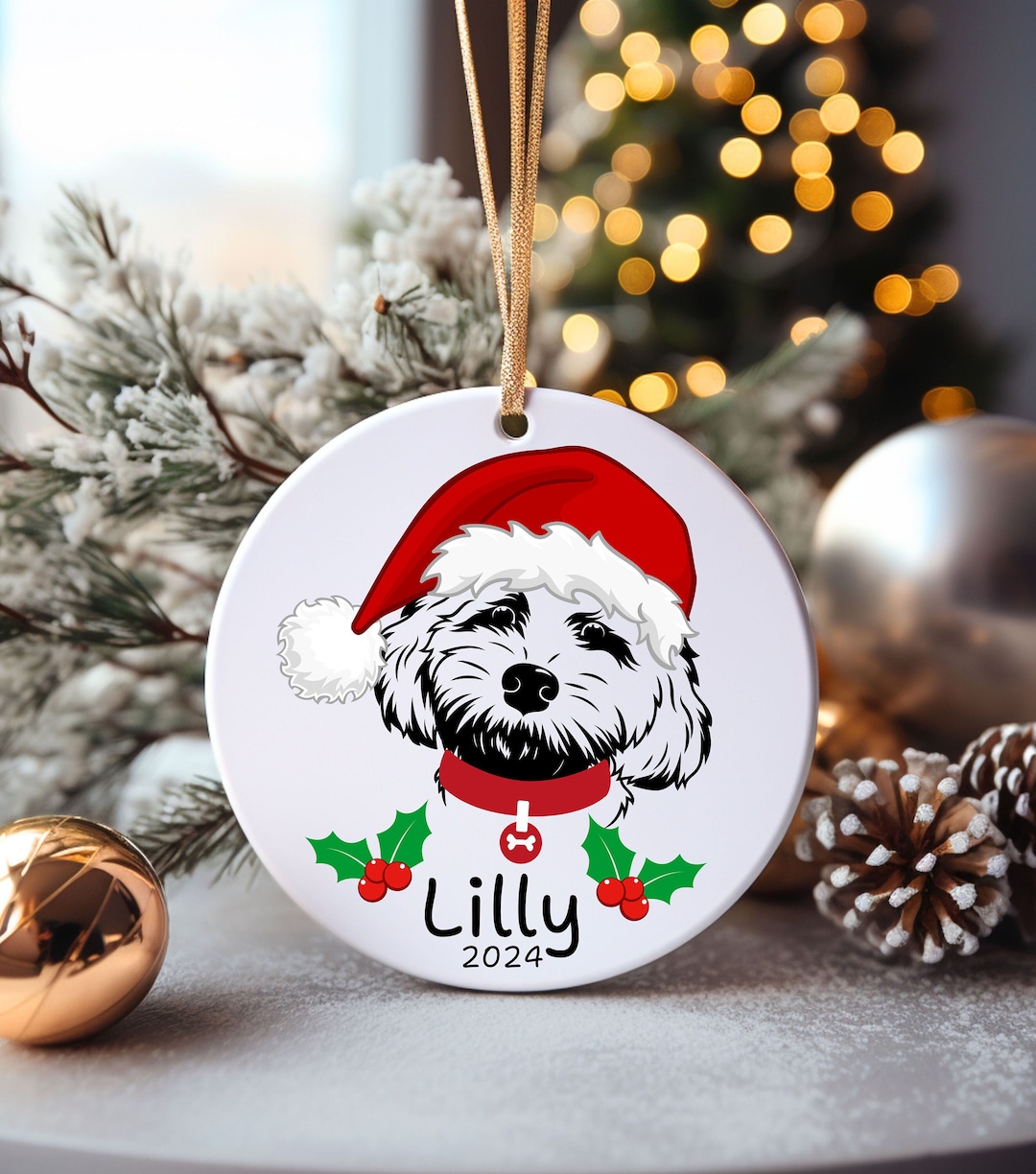 Custom Doodle Ornament, Christmas, Cavapoo Ornament, Doodle Mama ...