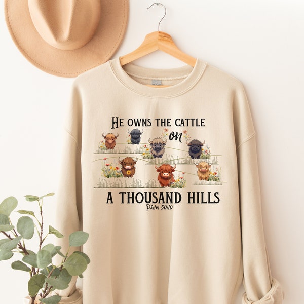 Bible Verse Cow Sweatshirt - Etsy