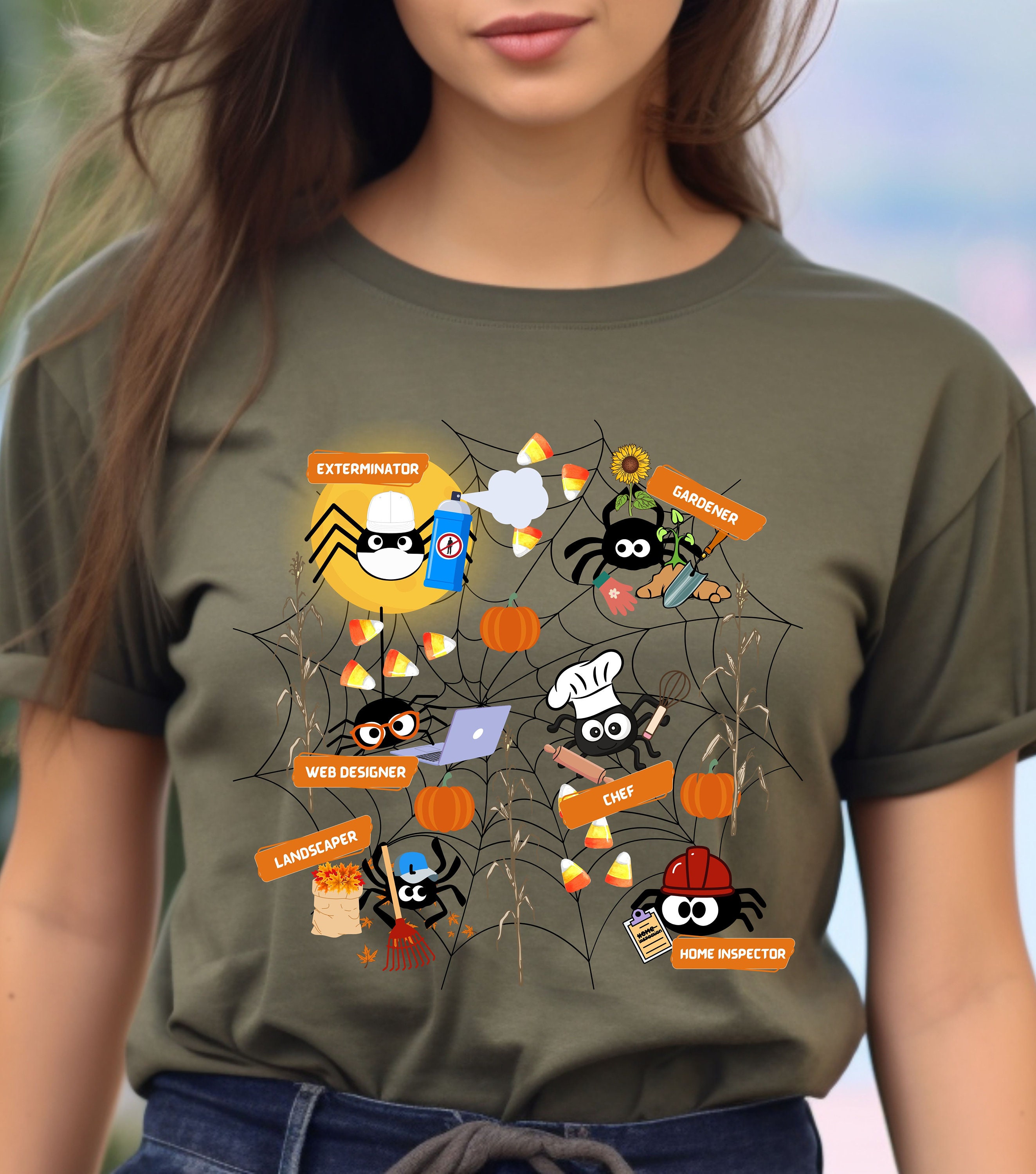 Spider Shirt, Spiders in Costume Shirt Halloween Spider Shirt, Spooky ...