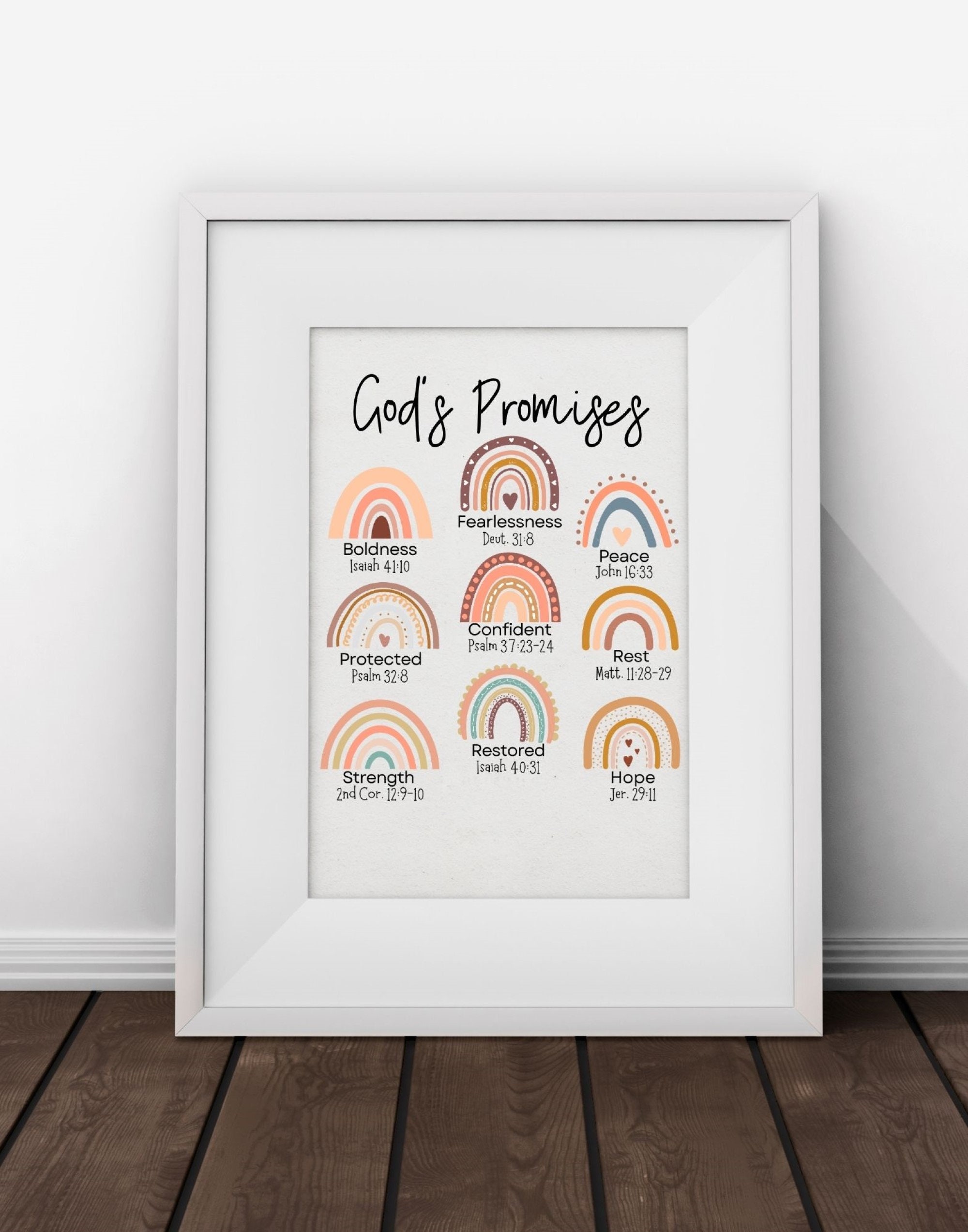 Boho Rainbow God's Promises Digital Download, God's Promises Wall Art ...