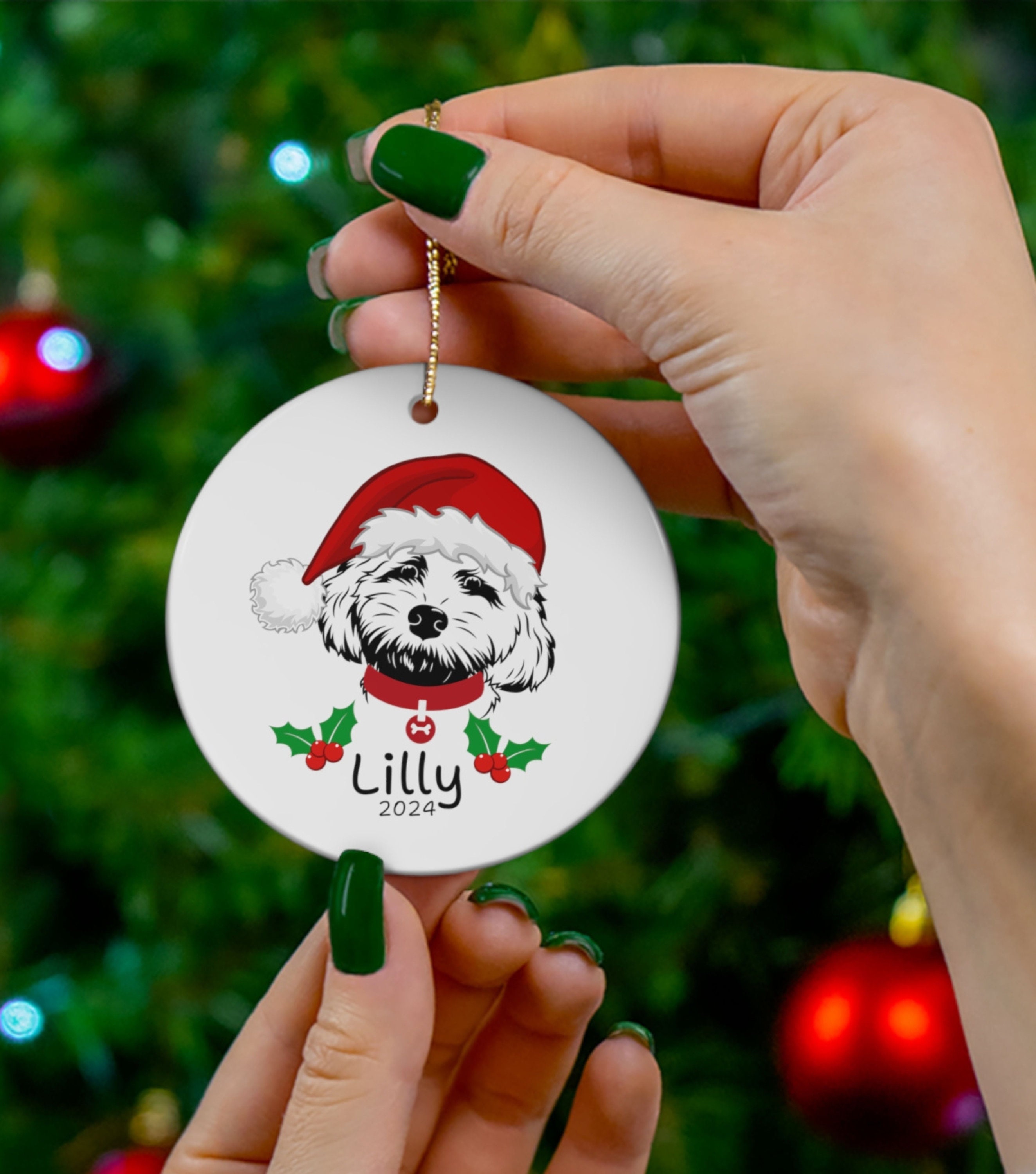 Custom Doodle Ornament, Christmas, Cavapoo Ornament, Doodle Mama ...