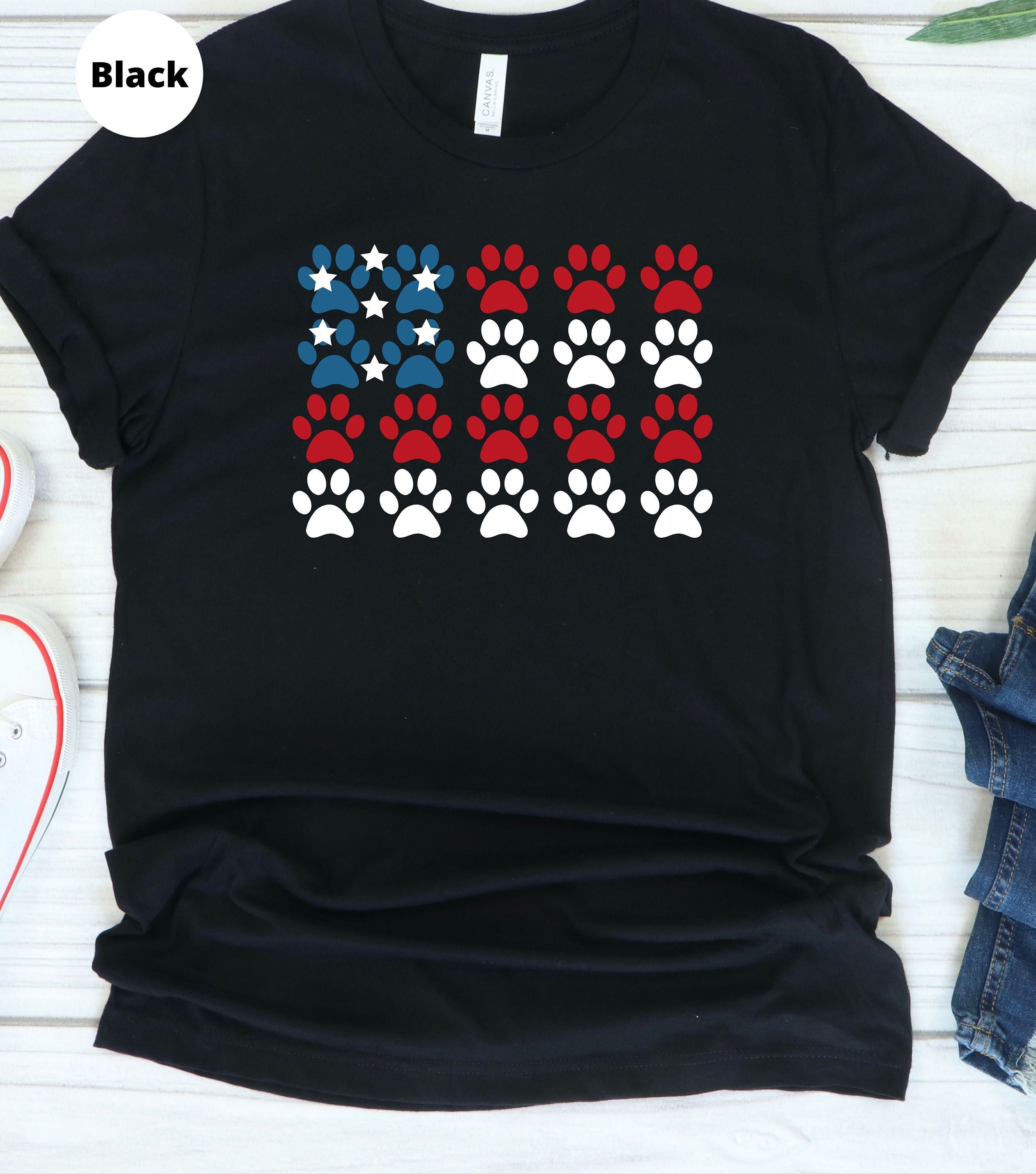 Patriotic Paw Print Shirt, Paw Print Flag, Red White and Blue ...