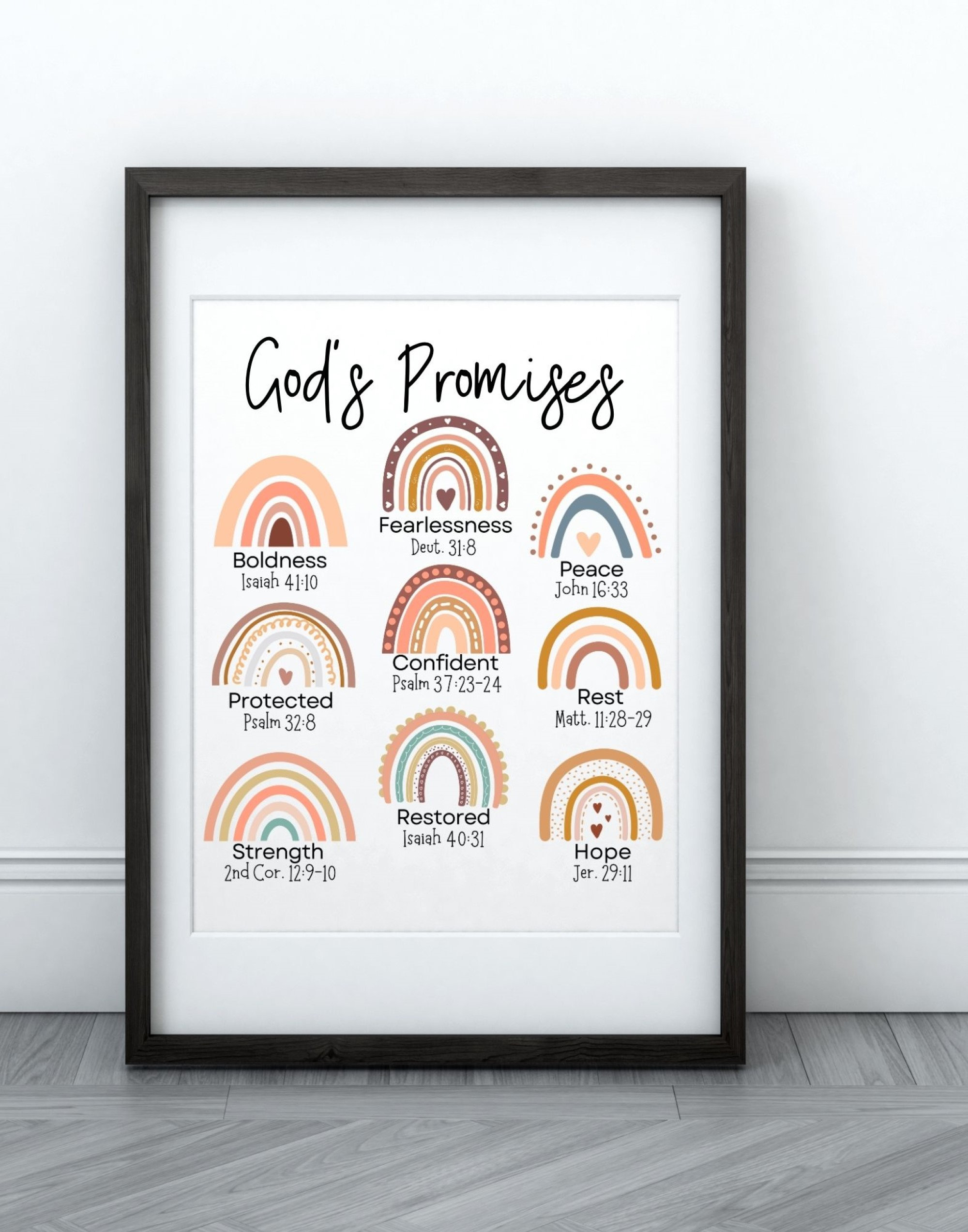 Boho Rainbow God's Promises Digital Download, God's Promises Wall Art ...