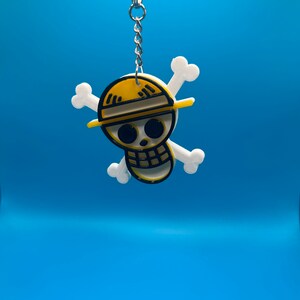 Anime Jolly Skull and Bones Keychain - Etsy
