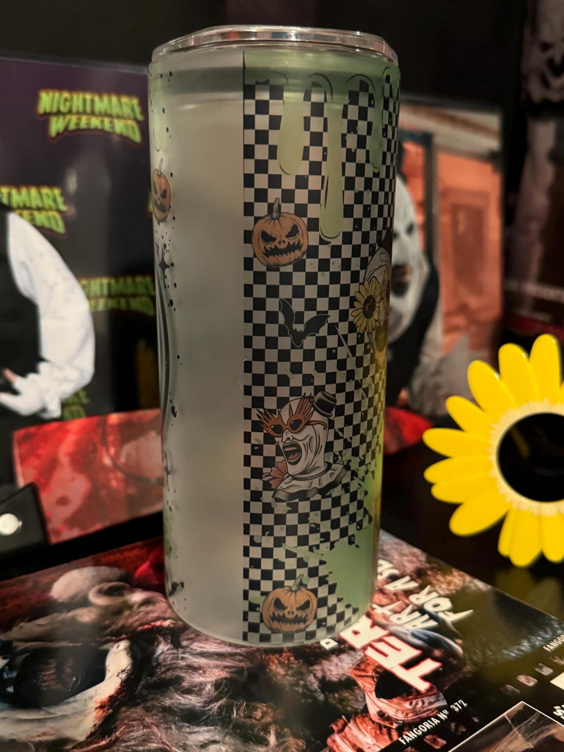 Terrifier Art the Clown Frosted Glass 20oz Tumbler Horror - Etsy