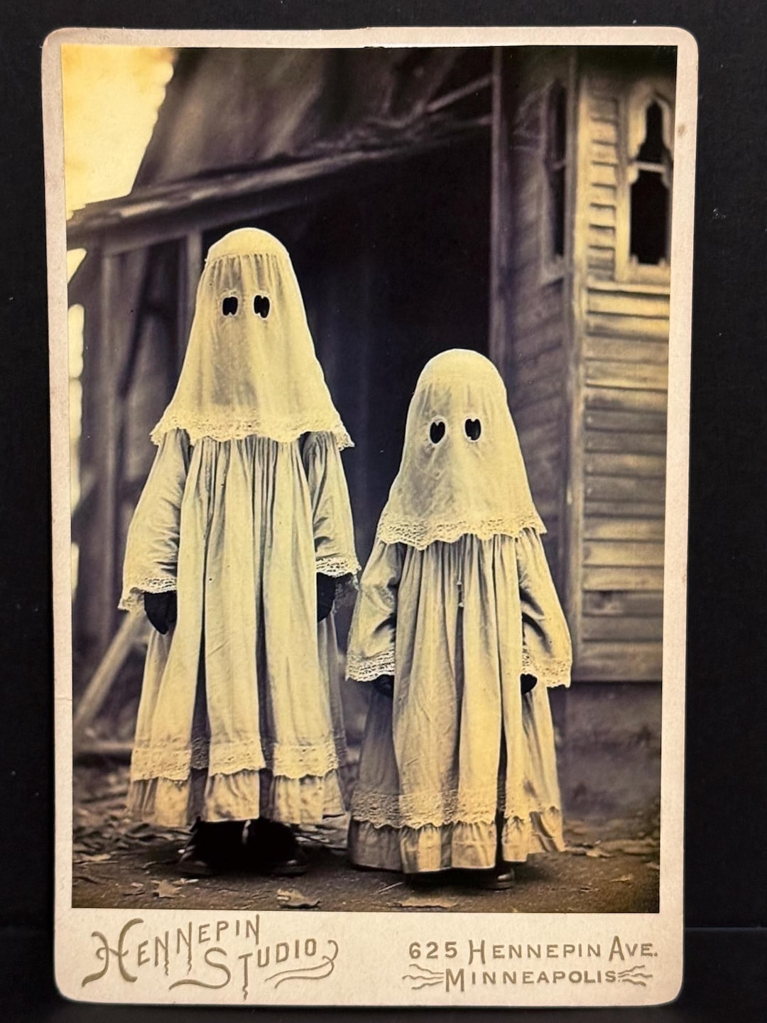 Antique 1800s 1900s Halloween Spooky Cabinet Card Photograph Ghosts ...