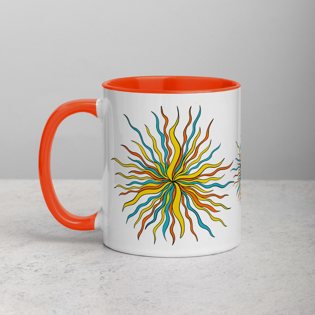 Sunday Morning Suns Starbursts Mug With Color Inside - Etsy