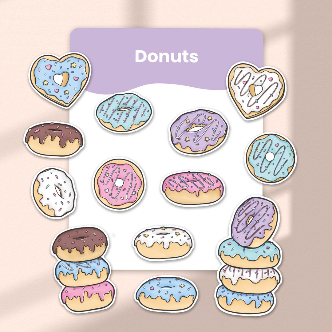 Donuts Glossy Sticker Pack for Bujo bullet Journal - Etsy