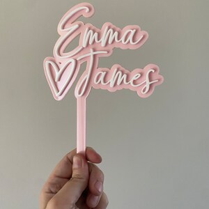 Acrylic Couple Wedding Cake Topper Double Layer / Engagement Cake ...