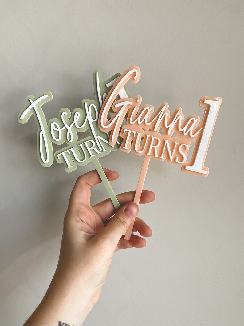 Acrylic Birthday Cake Topper Double Layer - Etsy