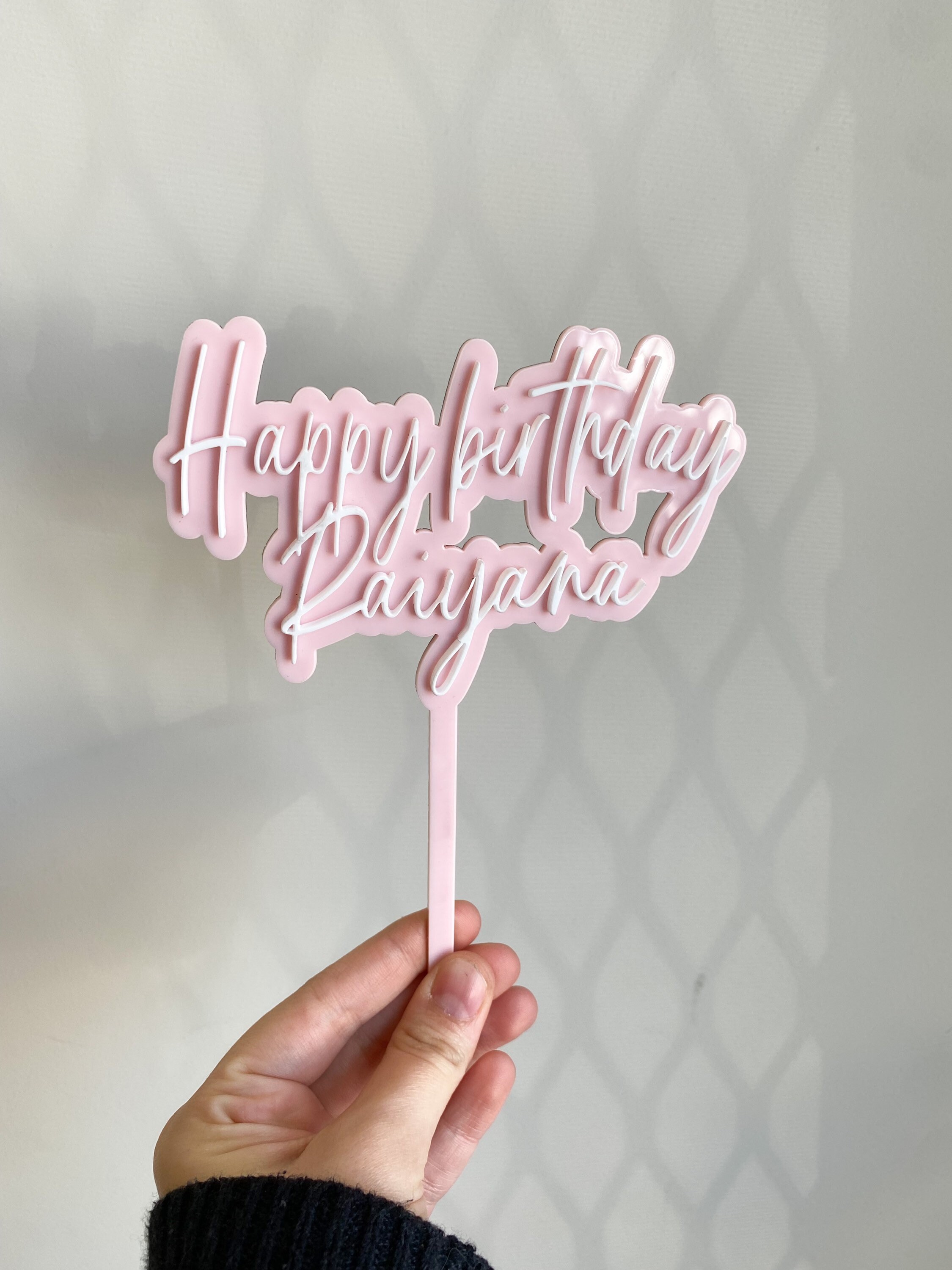 Acrylic Happy Birthday Cake Topper Double Layer / Personalised - Etsy