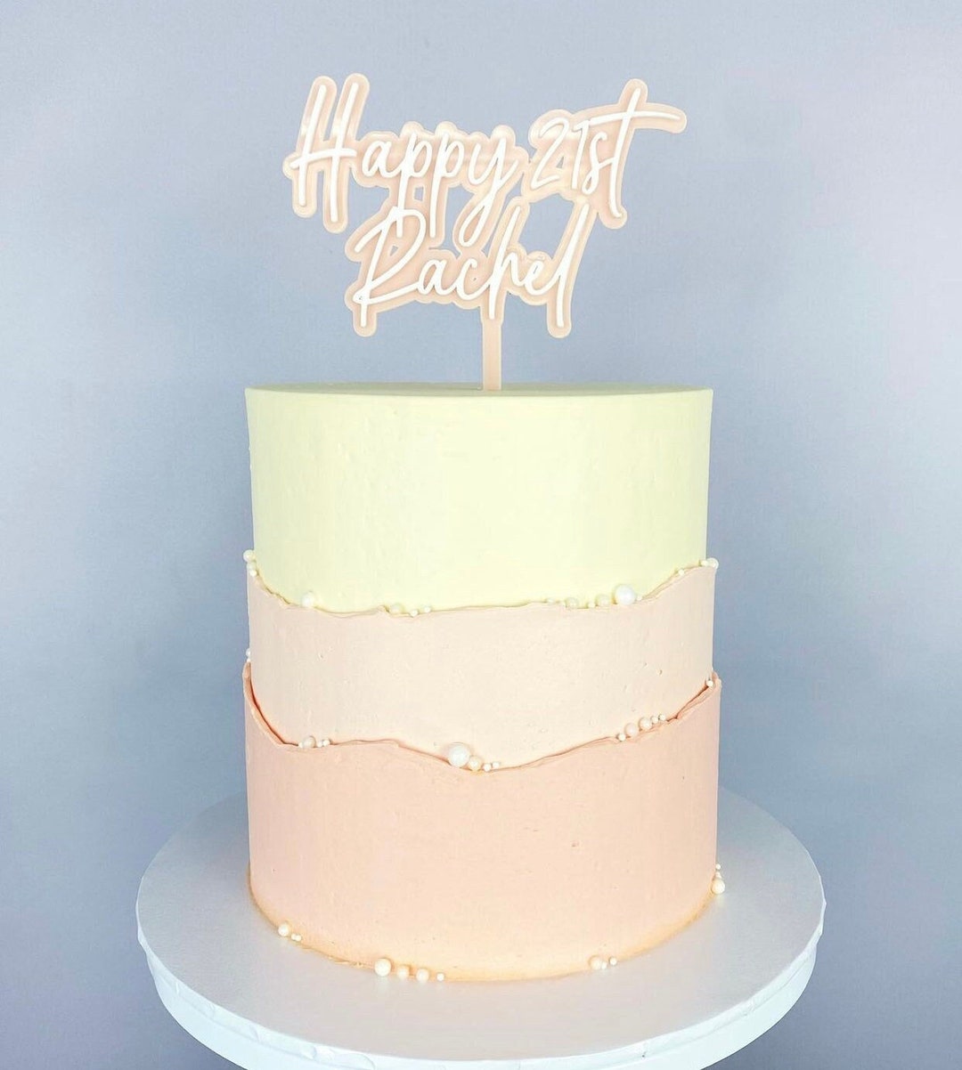 Acrylic Birthday Cake Topper Double Layer / Personalised Cake Topper ...