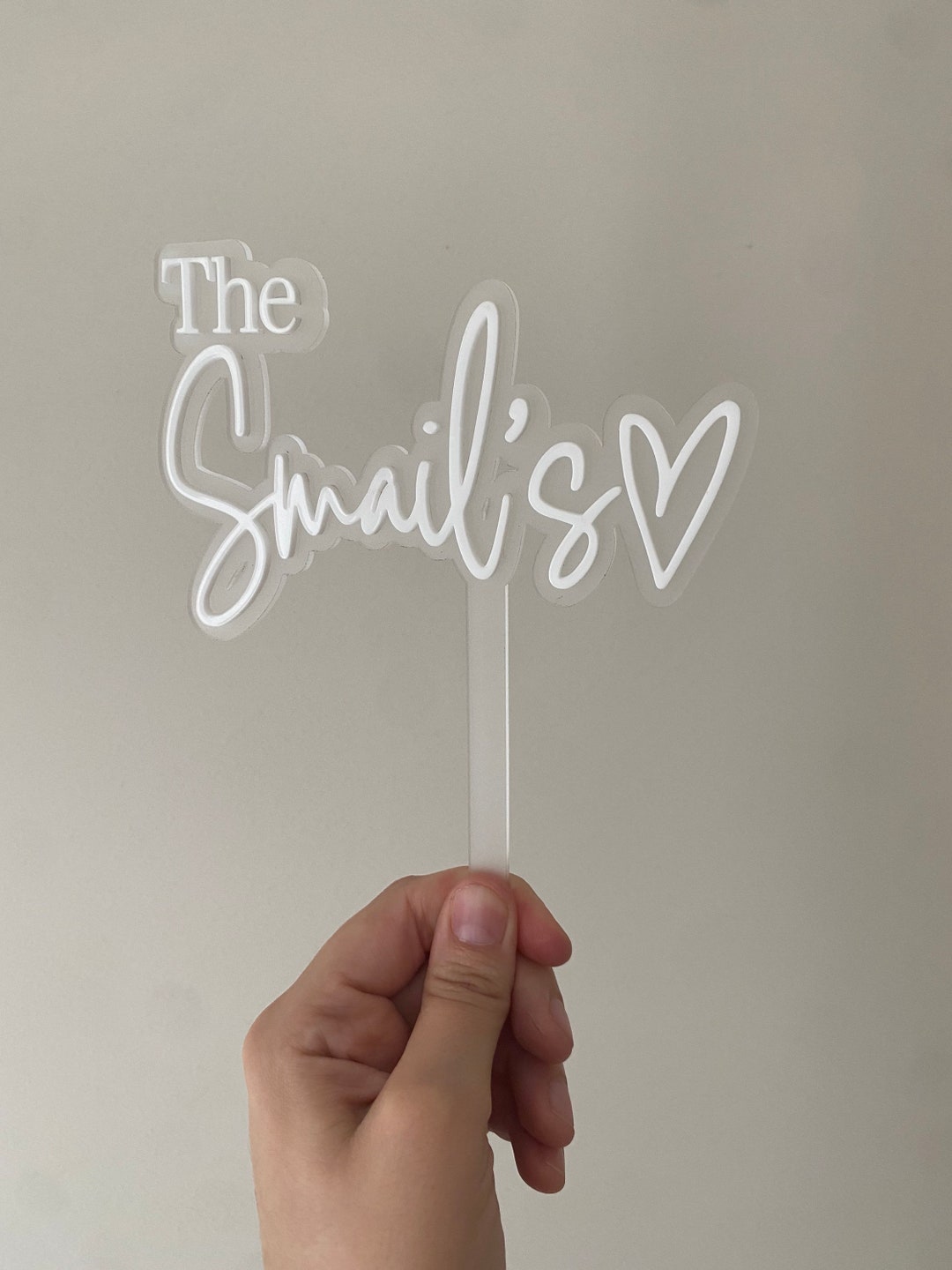 Acrylic Couple 'wedding' Cake Topper Double Layer - Etsy