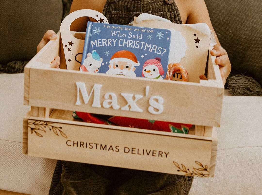 Christmas Wooden Crate Two Sizes - Etsy