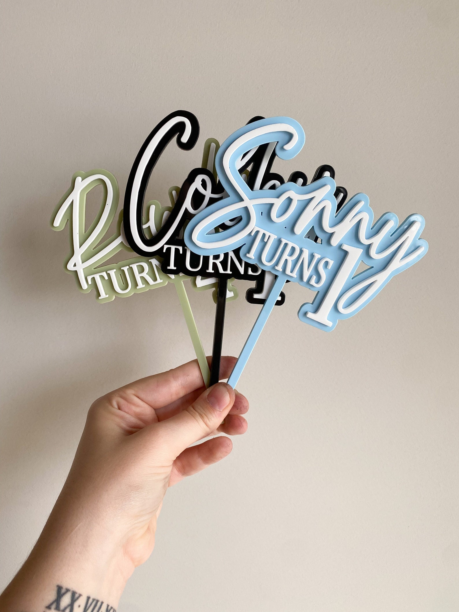 Acrylic Birthday Cake Topper Double Layer - Etsy