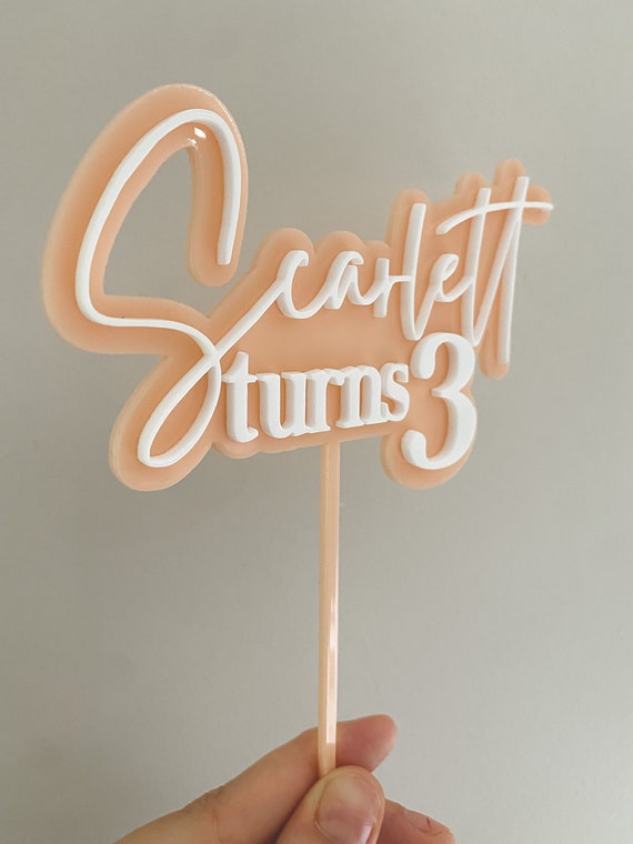 Acrylic Birthday Cake Topper Double Layer | Etsy