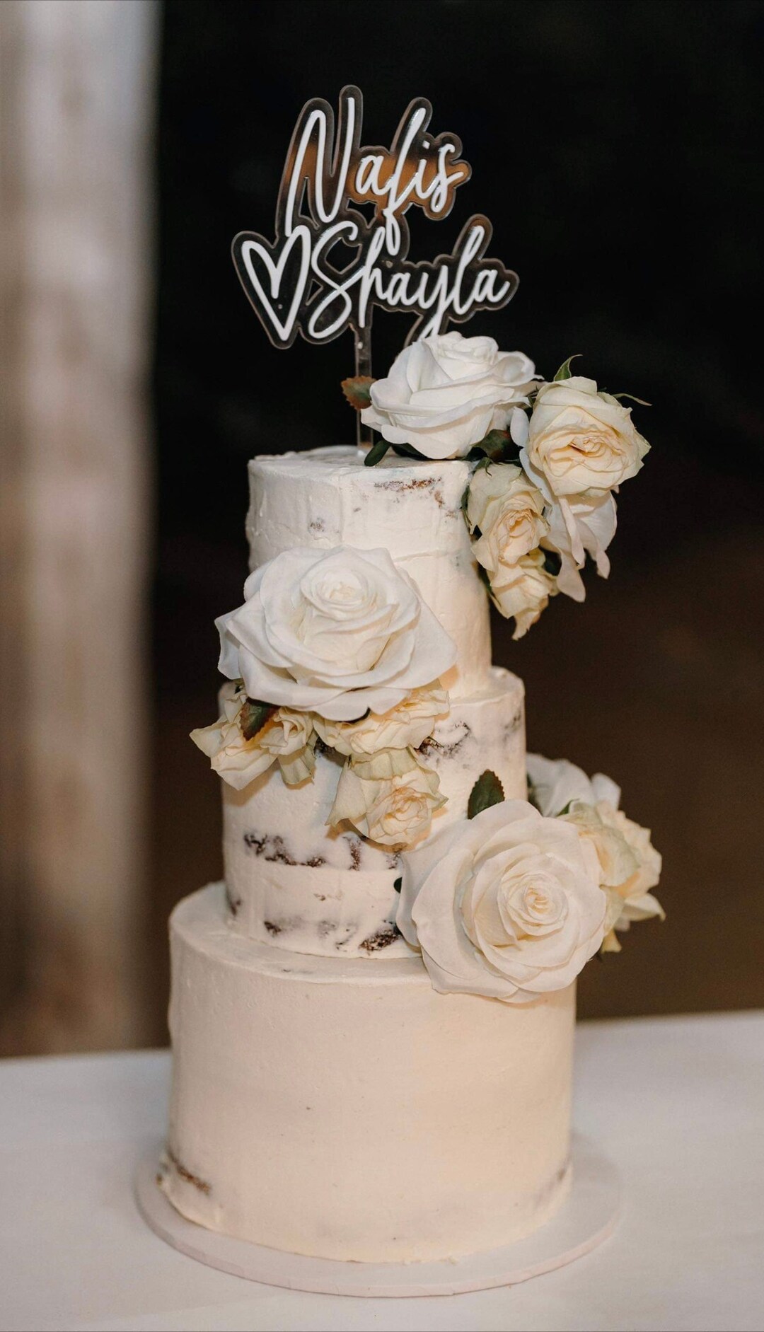 Acrylic Couple Wedding Cake Topper Double Layer / Engagement Cake ...