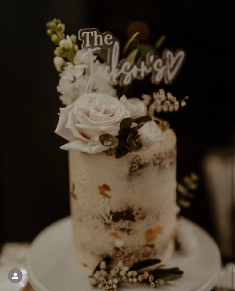 Acrylic Couple 'wedding' Cake Topper Double Layer - Etsy