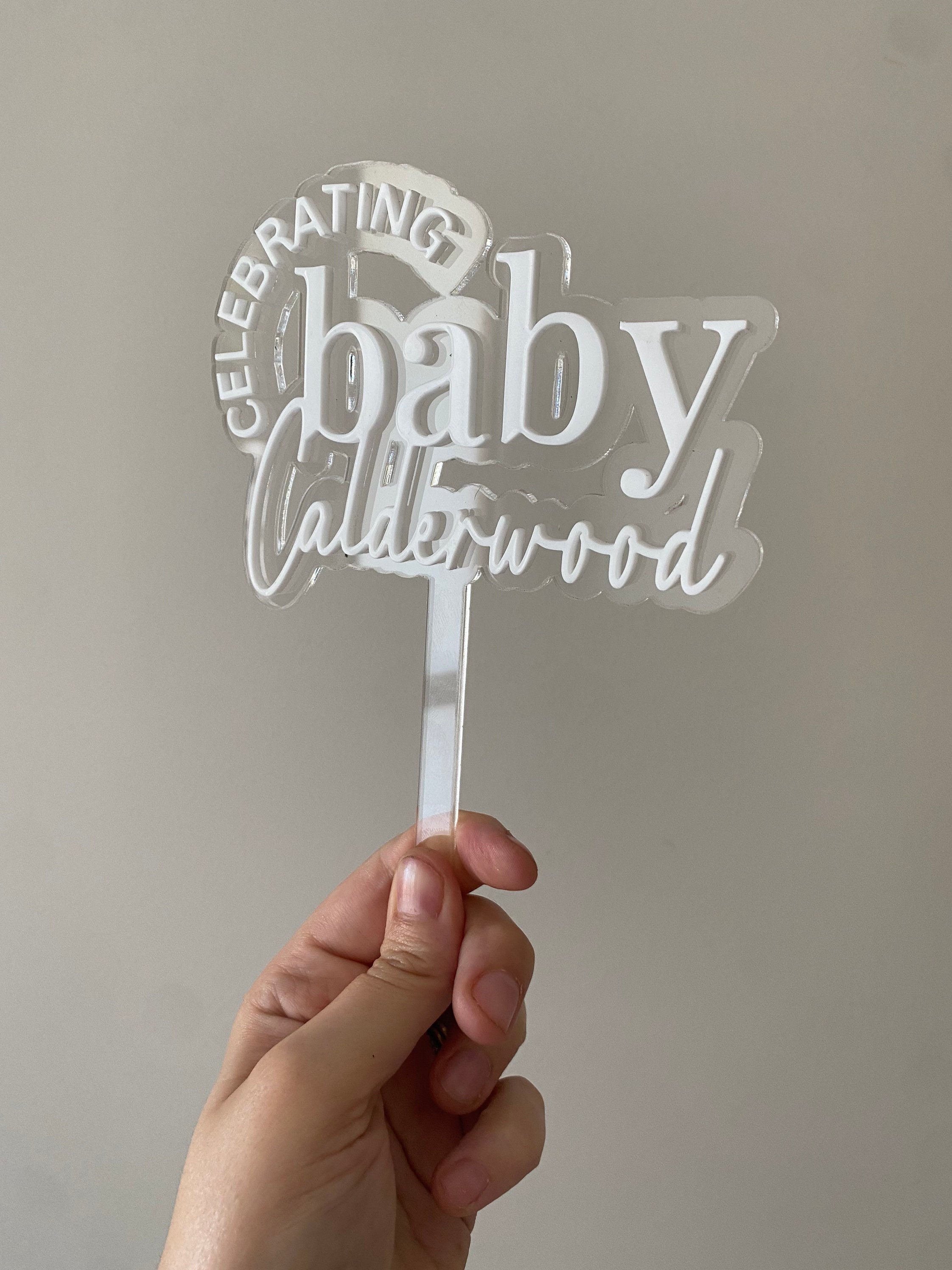 Acrylic 'baby' Cake Topper Double Layer / Baby Shower - Etsy