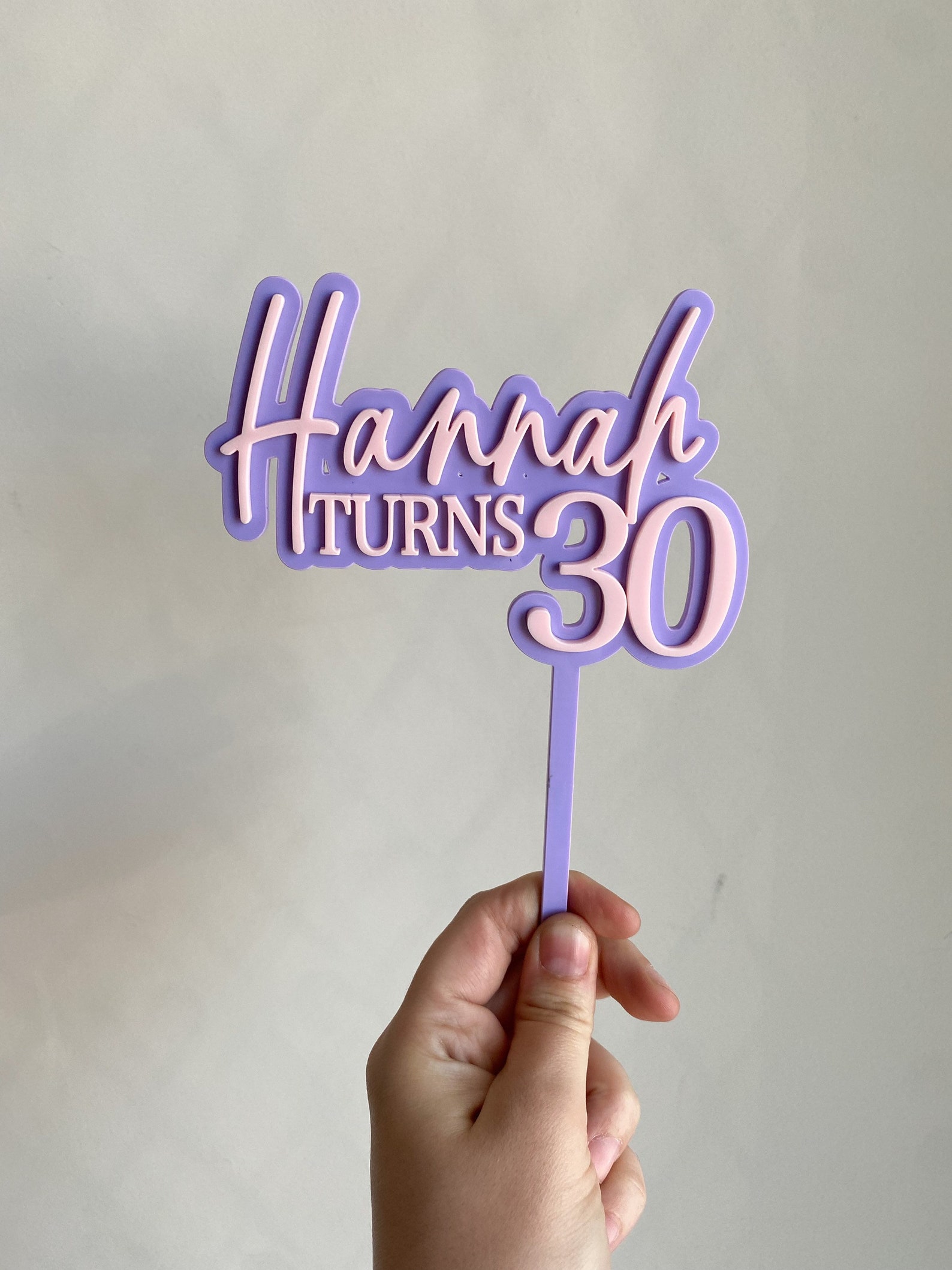 Acrylic Birthday Cake Topper Double Layer - Etsy