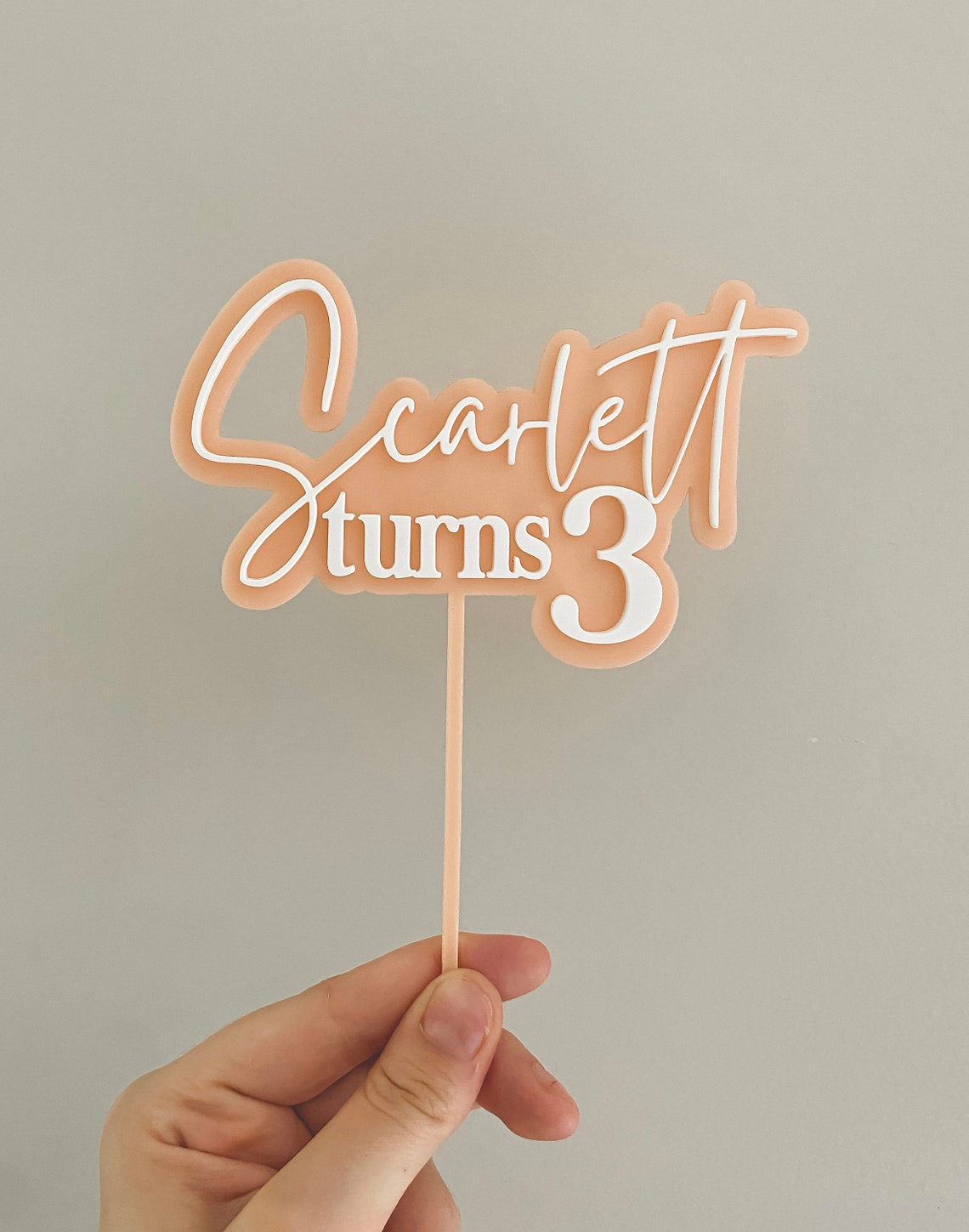 Acrylic Birthday Cake Topper Double Layer | Etsy