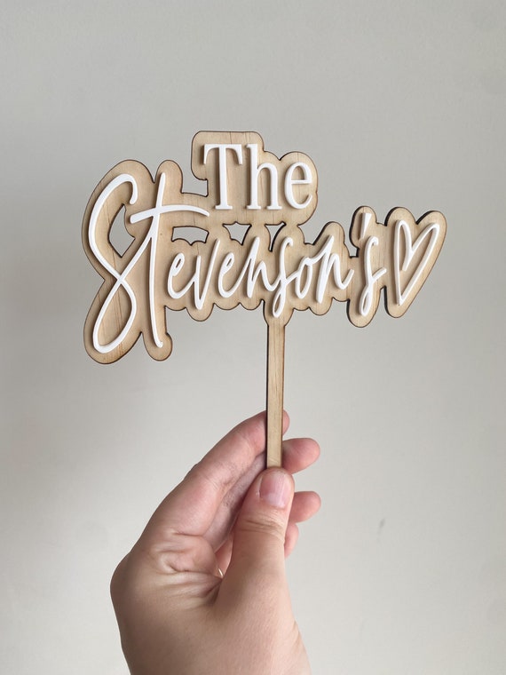 Acrylic Couple 'wedding' Cake Topper Double Layer - Etsy Australia