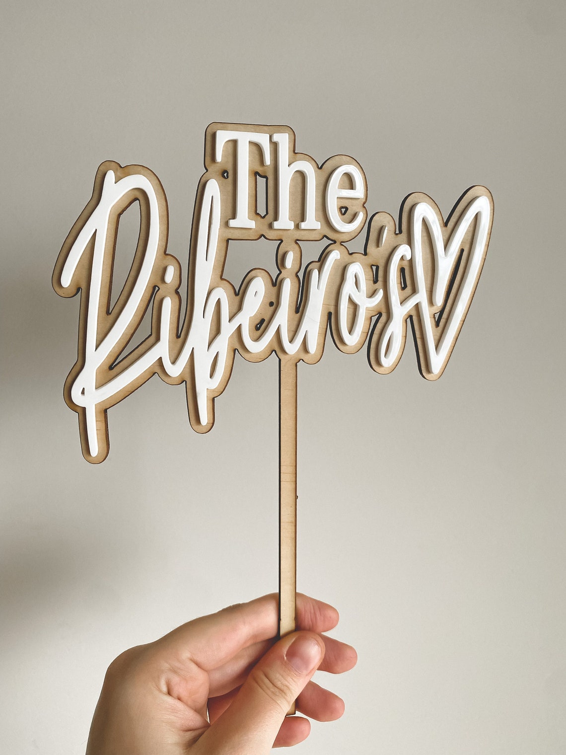 Acrylic Couple 'wedding' Cake Topper Double Layer | Etsy