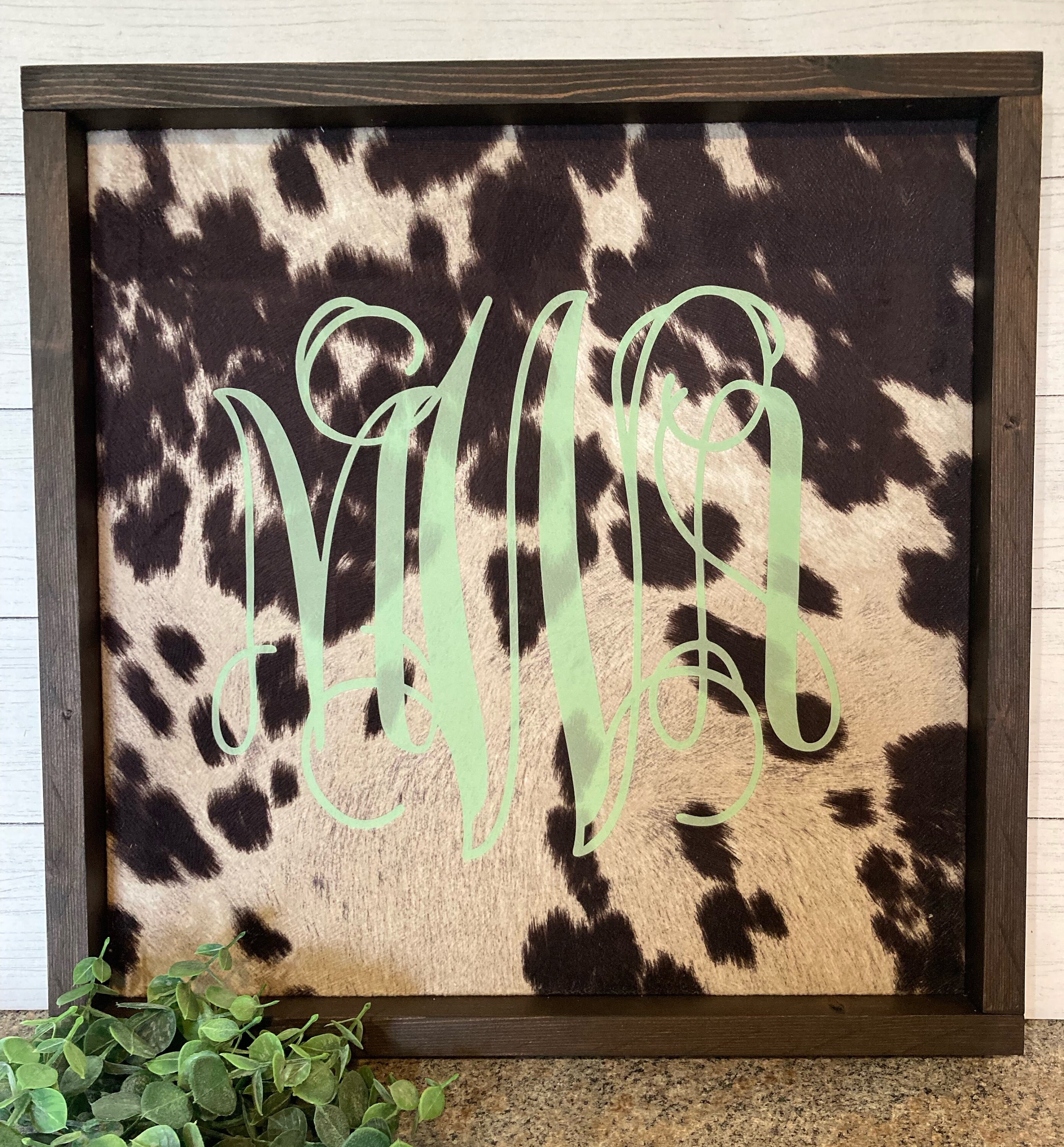 Personalized Cowhide Sign Cow Print Farmhouse Sign Country - Etsy