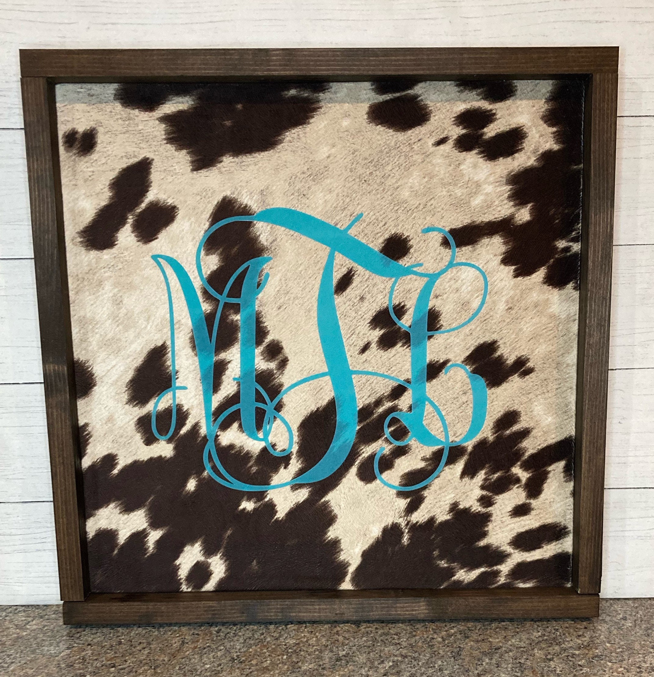 Personalized Cowhide Sign Cow Print Farmhouse Sign Country - Etsy
