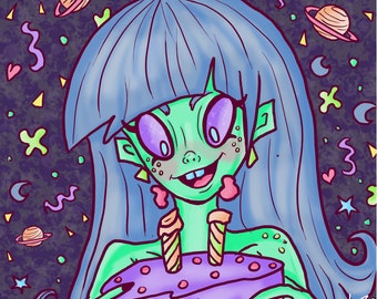 Alien Birthday Card / Funny Cards / Let's Get Weird - Etsy