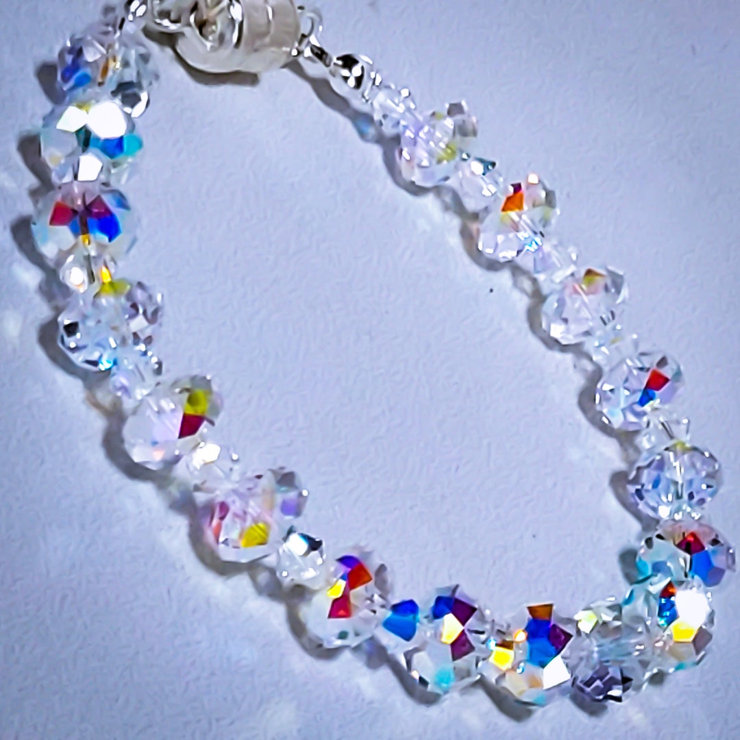 Swarovski Crystal Magnetic Clasp Bracelet. Sterling Silver. Available ...