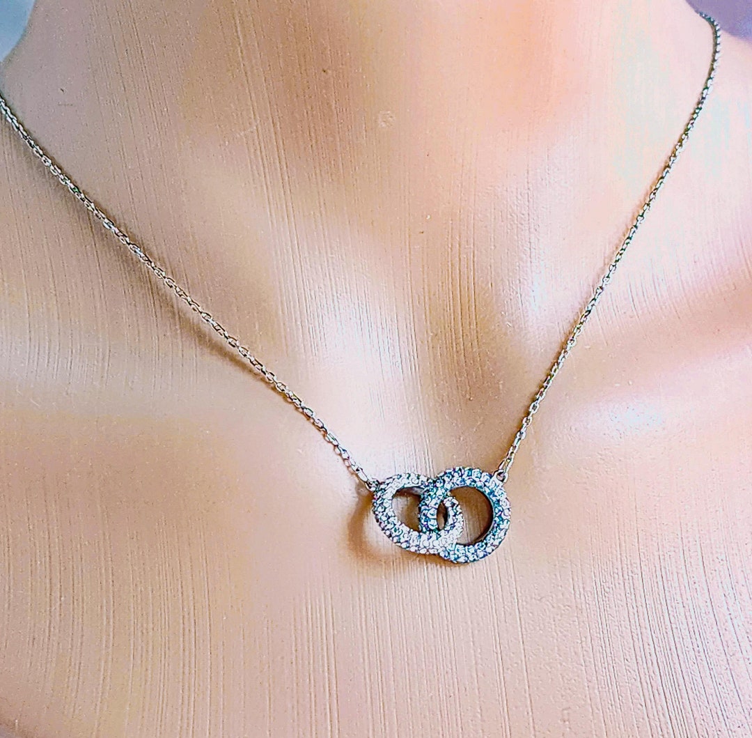 Swarovski Like Eternity Necklace. Forever Bonded. Pave Crystal Necklace ...