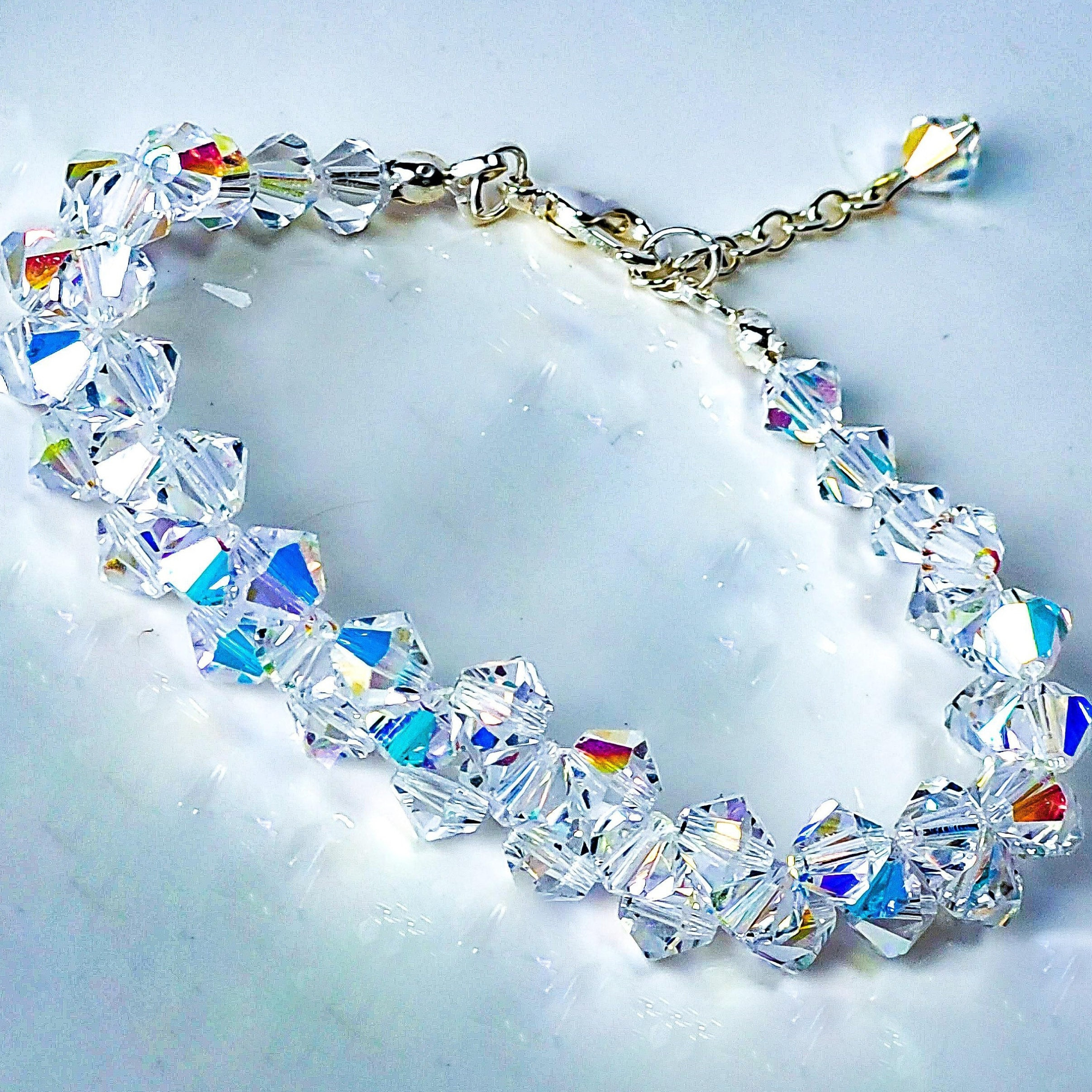 Swarovski Crystal Beaded Bracelet. Bridesmaid Gift