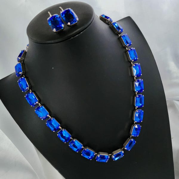Blue Crystal Chain - Etsy