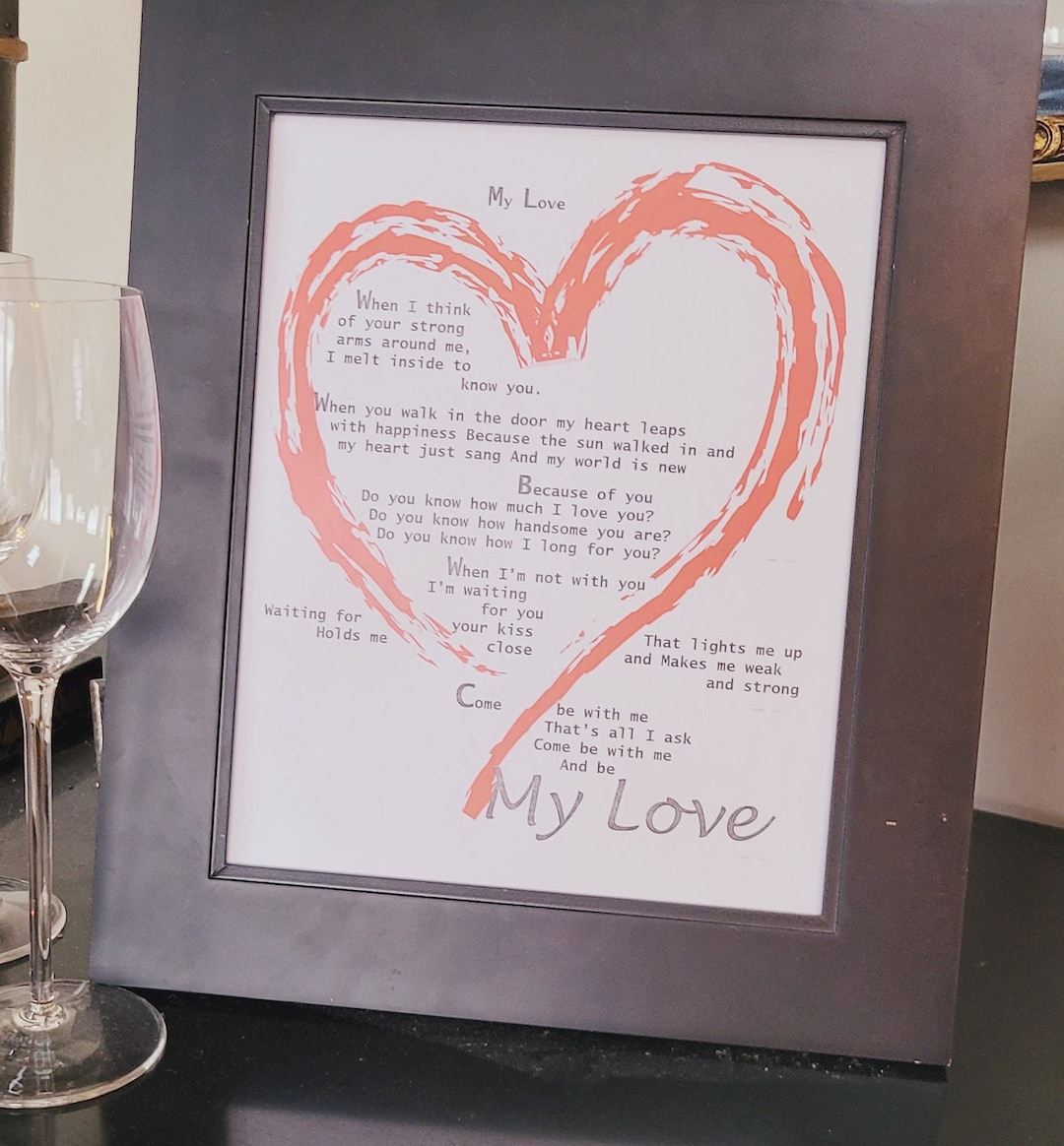 Love Poetry Art Print for Him - Romantic Gift (8x10) - Etsy